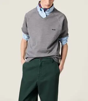 Miu Miu Fleece Wool Logo Sweater