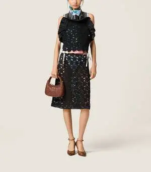 Miu Miu Cotton Macramé Pinafore Top