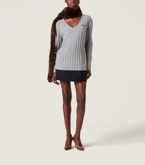 Miu Miu Wool-cashmere Reversible Mini Skirt