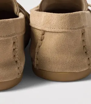 Miu Miu Suede Loafers - Neutral