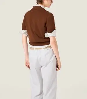 Miu Miu Cashmere Embellished Polo Sweater