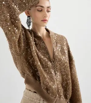 Brunello Cucinelli Embellished Bomber Jacket