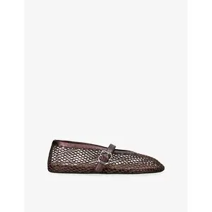 Alaïa Ballerina Mesh And Suede Ballet Flats - Bronze