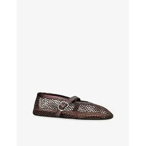 Alaïa Ballerina Mesh And Suede Ballet Flats - Bronze