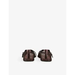 Alaïa Ballerina Mesh And Suede Ballet Flats - Bronze