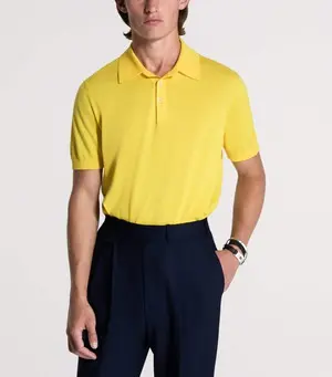 Dunhill Cotton-mulberry Silk Polo Shirt - Yellow