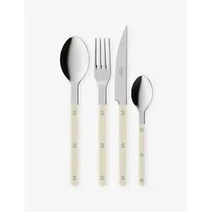 SABRE Bistrot Stainless-steel And Acrylic Cutlery Set Of 24 - Ivory