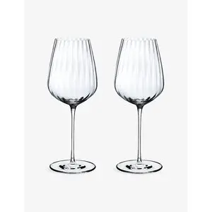 NUDE Round Up Set Of Two Red Wine Glasses - Clear