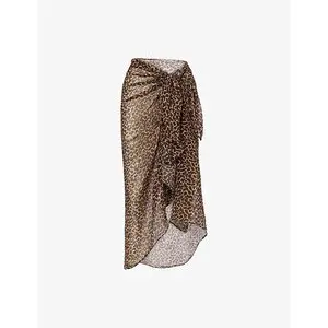 AWAY THAT DAY Santorini Printed Woven Sarong - Leopard Print