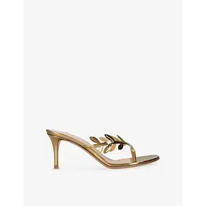GIANVITO ROSSI Flavia Leaf Heeled Leather Mules
