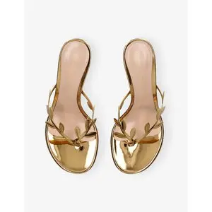 GIANVITO ROSSI Flavia Leaf Heeled Leather Mules