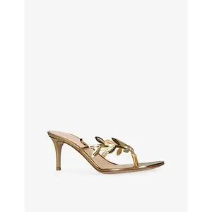 GIANVITO ROSSI Flavia Leaf Heeled Leather Mules