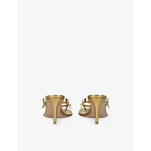 GIANVITO ROSSI Flavia Leaf Heeled Leather Mules
