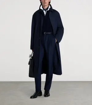 Dunhill Wool Pea Coat - Navy