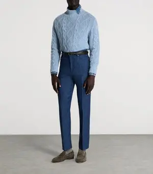 Dunhill Cashmere-blend Aran Cable-knit Sweater