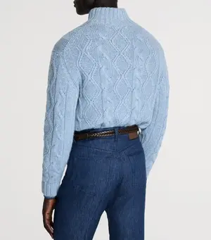 Dunhill Cashmere-blend Aran Cable-knit Sweater