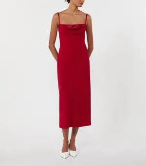 Max Mara Crepe Midi Dress - Red