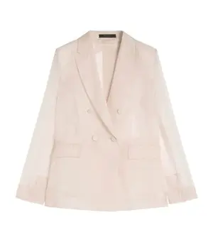 Max Mara Silk Organza Double-breasted Blazer - Pink