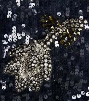 Erdem Embellished Sequin Midi Dress - Navy