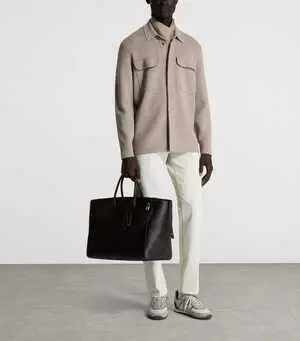 Dunhill Cotton-cashmere Shacket - Neutral