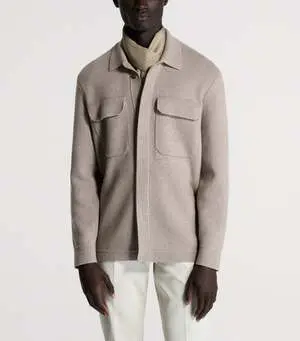 Dunhill Cotton-cashmere Shacket - Neutral
