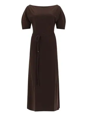LEMAIRE Cotton And Linen Midi Dress - Brown