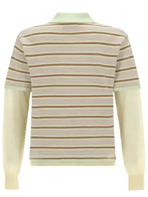 Guest In Residence Layered Stripe Rugby Polo Shirt - Green