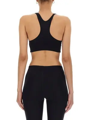 JIL SANDER Logo Crop Top - Black