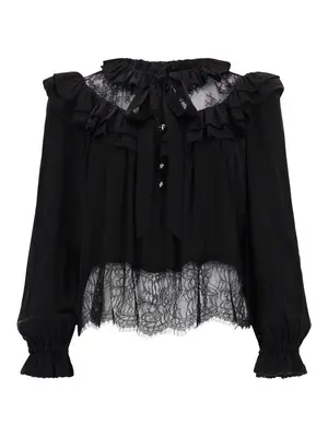 Self-portrait Lace Up Blouses