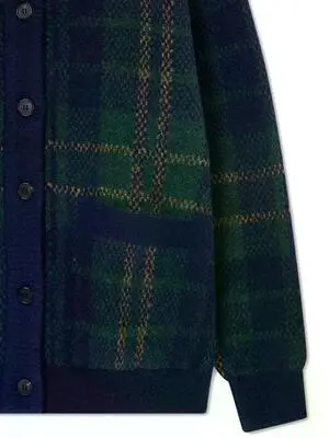 STUDIO TOMBOY Checkered Crew-neck Cardigan - Green