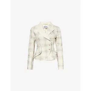 VIVIENNE WESTWOOD Stormy Checked Cotton-blend Jacket - Ecru