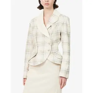 VIVIENNE WESTWOOD Stormy Checked Cotton-blend Jacket - Ecru