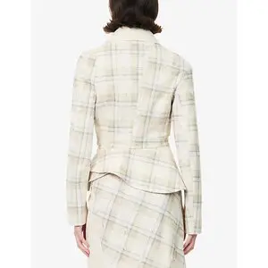 VIVIENNE WESTWOOD Stormy Checked Cotton-blend Jacket - Ecru