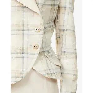 VIVIENNE WESTWOOD Stormy Checked Cotton-blend Jacket - Ecru