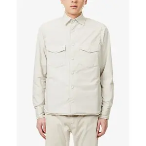 Eleventy Padded Button Wool-blend Down Overshirt