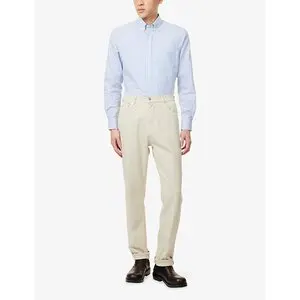 Dunhill Five-pocket Straight Cotton Twill Trousers - Stone