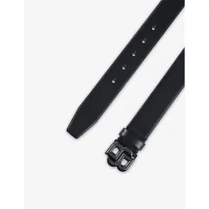 BOSS Monogram-buckle Leather Belt