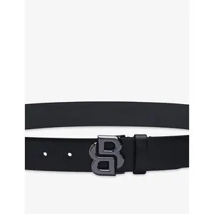 BOSS Monogram-buckle Leather Belt