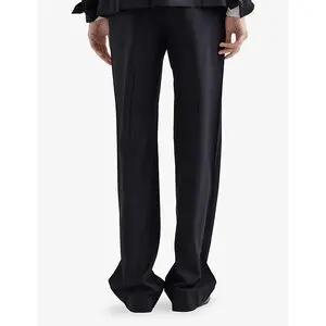 Prada Wide-leg Virgin Wool Trousers