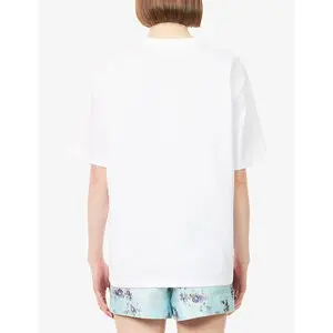 GANNI Logo-embroidered Relaxed-fit Cotton T-shirt