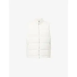 Eleventy Padded Zip Wool-blend Down Gilet - Ivory