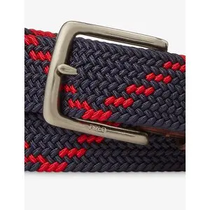 Polo Ralph Lauren Logo-buckle Nylon Woven Belt - Navy/red