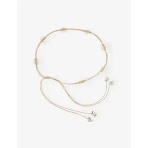 Isabel Marant Ranea Leather And Mother-of-pearl Belt - Beige/silver