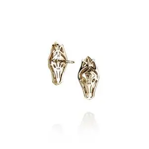 John Hardy Naga Stud Diamond Earrings - Gold