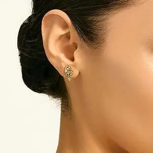 John Hardy Naga Stud Diamond Earrings - Gold