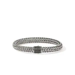 John Hardy Icon Chain Bracelet With Black Sapphire Clasp - Sterling Silver