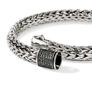 John Hardy Icon Chain Bracelet With Black Sapphire Clasp