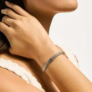 John Hardy Icon Chain Bracelet With Black Sapphire Clasp