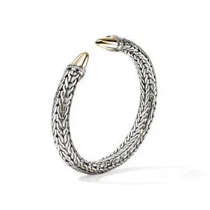 John Hardy Spear 5.0 Flex Cuff With Diamonds - Sterling Silver