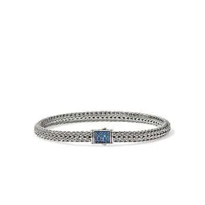 John Hardy Icon Chain Bracelet With Sapphire Clasp - Sterling Silver